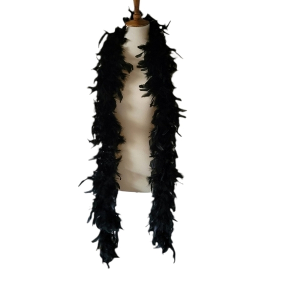 Vintage | Accessories | Vintage Marabou Black Feather Boa Scarf | Poshmark